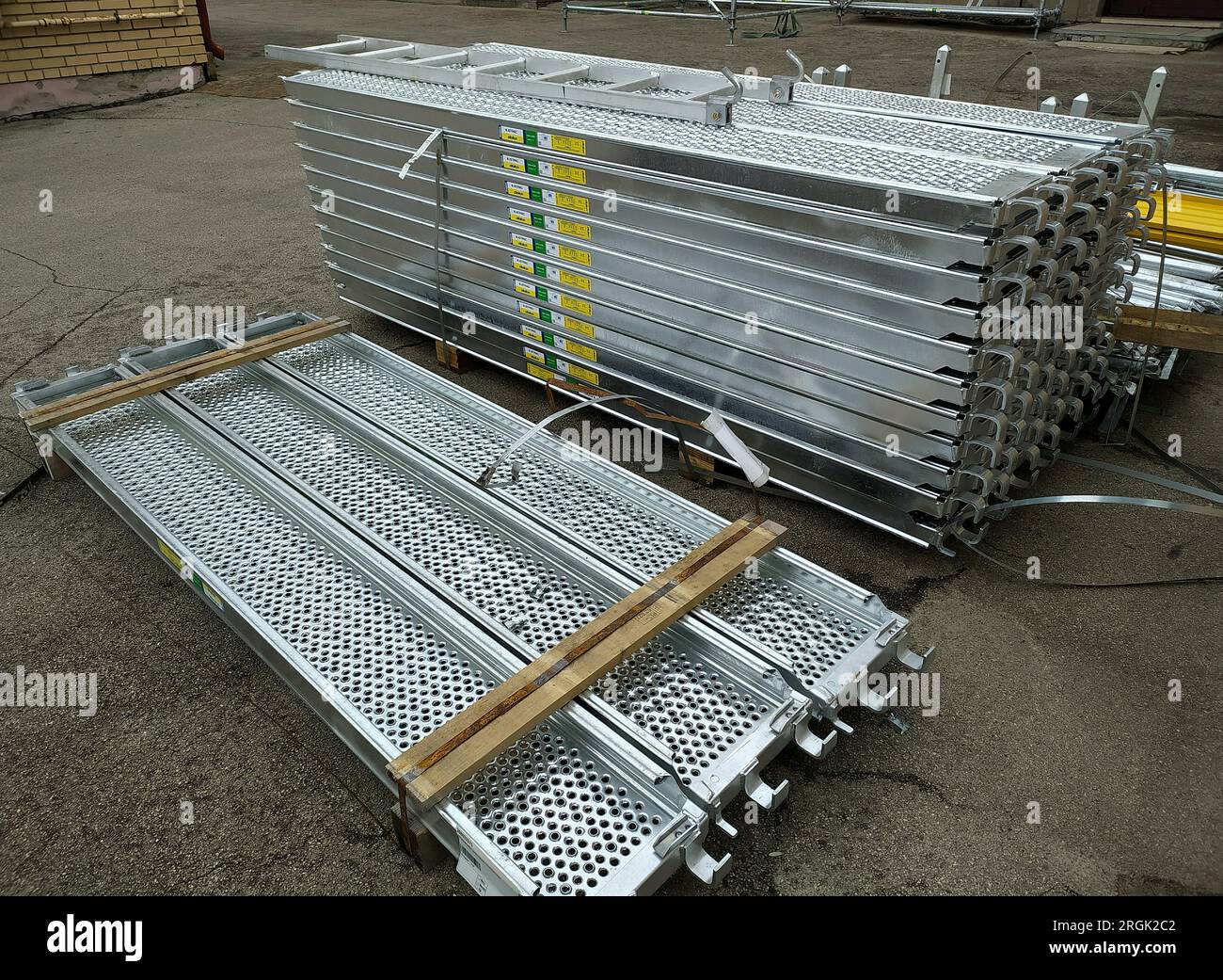 Aluminum steel scaffolding in Riga's Bolderaja microdistrict ...