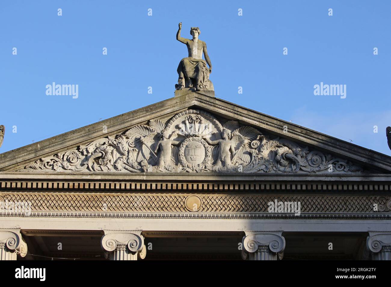 detail of a carving above the Ashmolean Museum, Oxford, England with ...