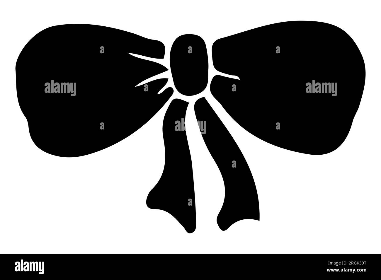 Bow tie, present decoration, package silhouette in doodle style ...