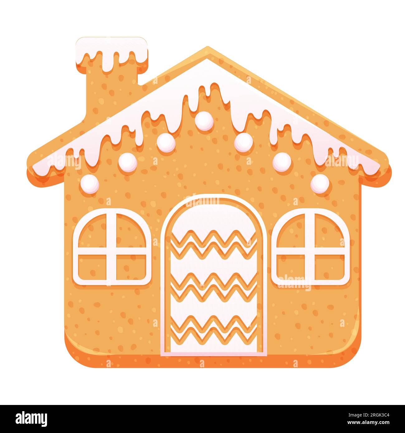 Gingerbread house christmas cookie with icing decorations, window, door ...