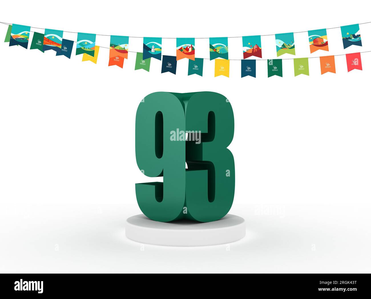 93rd Saudi Arabia National Day Art | 3D text Stock Photo - Alamy