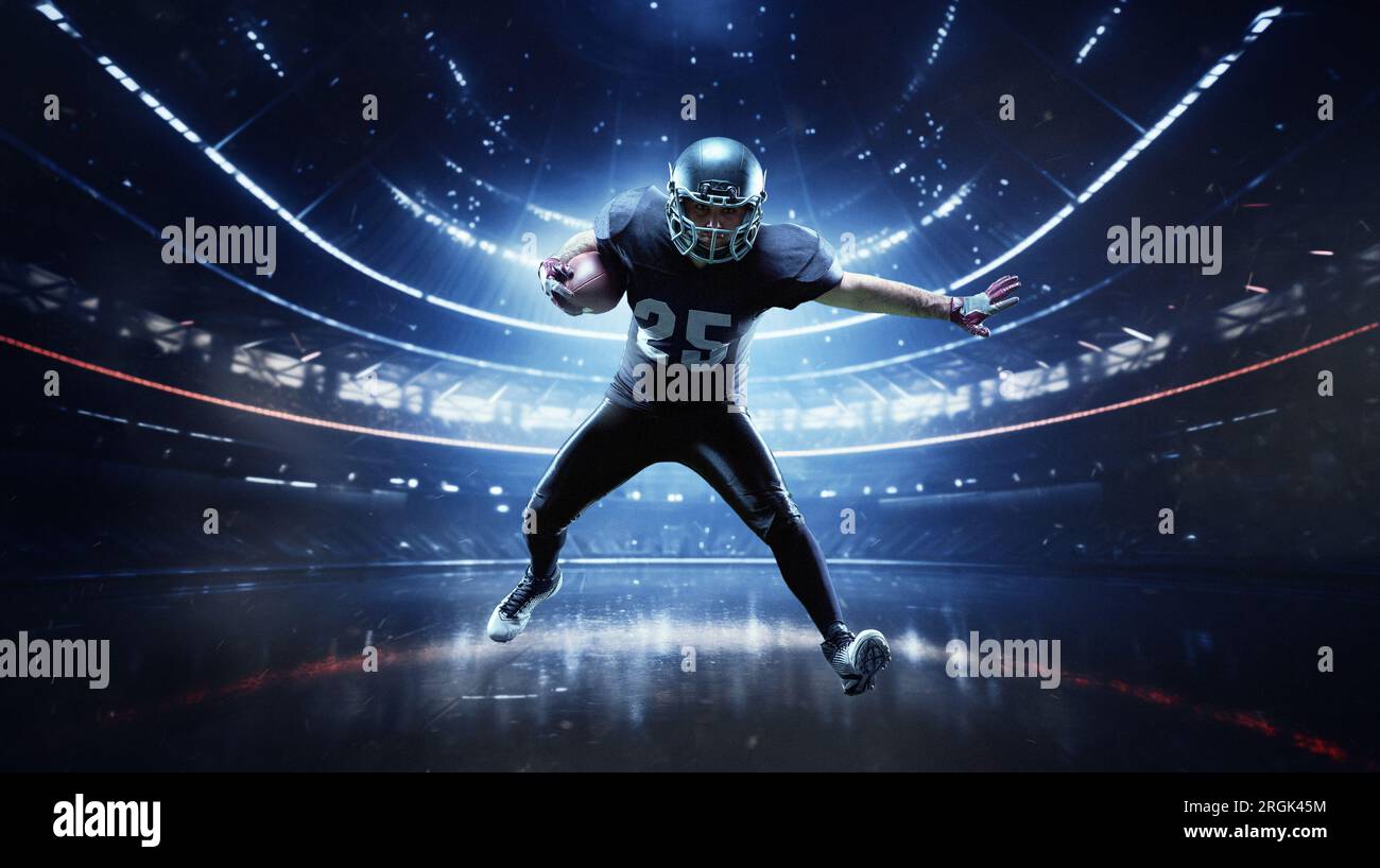 Motivated and competitive sportsman, professional american football ...