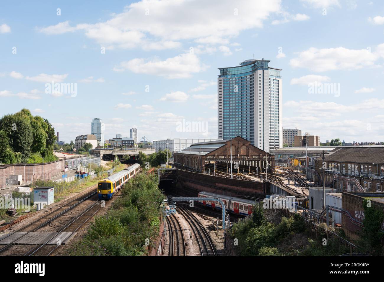 Underground and overground railway lines surrounding the Empress State ...