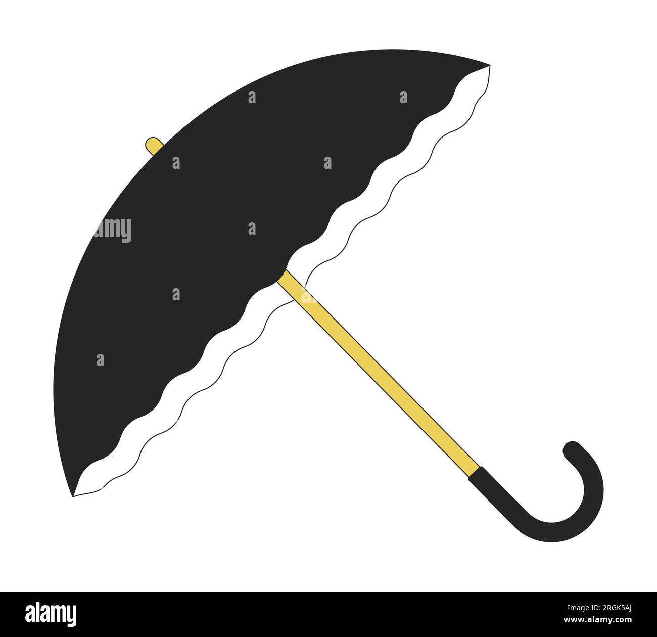 Opened Umbrella Flat Line Color Isolated Vector Object Stock Vector