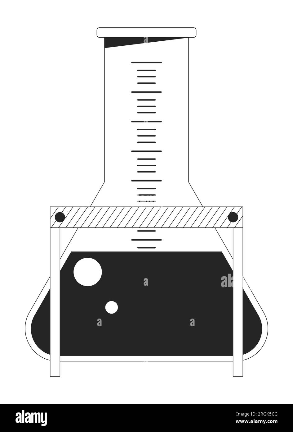 Measuring flax with liquid flat monochrome isolated vector object Stock ...