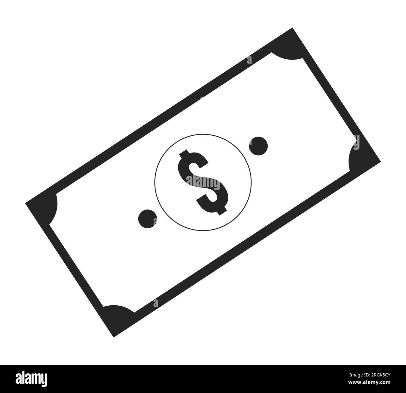 Banknote Flat Monochrome Isolated Vector Object Stock Vector Image