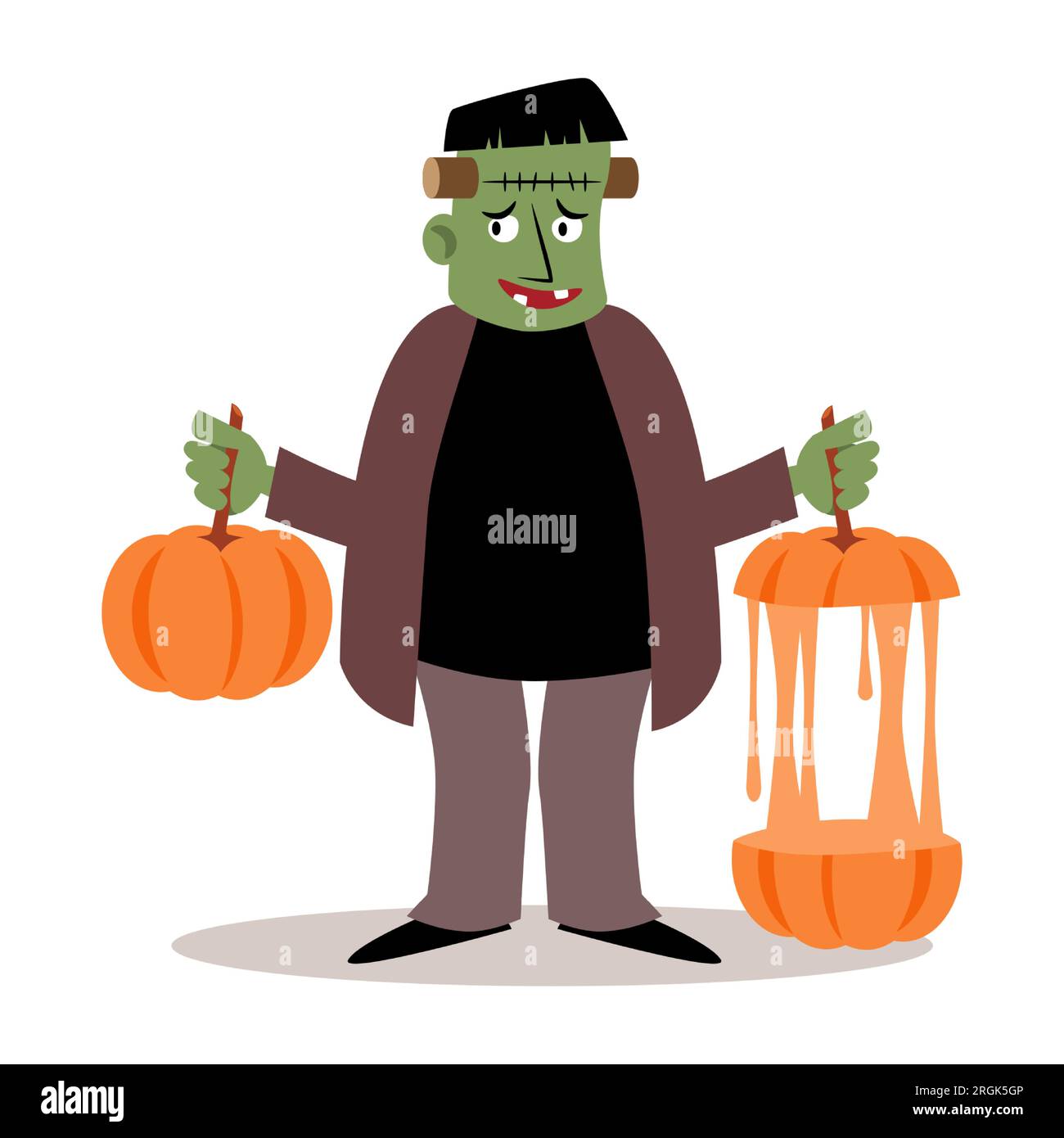 Frankenstein . Halloween cartoon characters . Vector Stock Vector Image ...