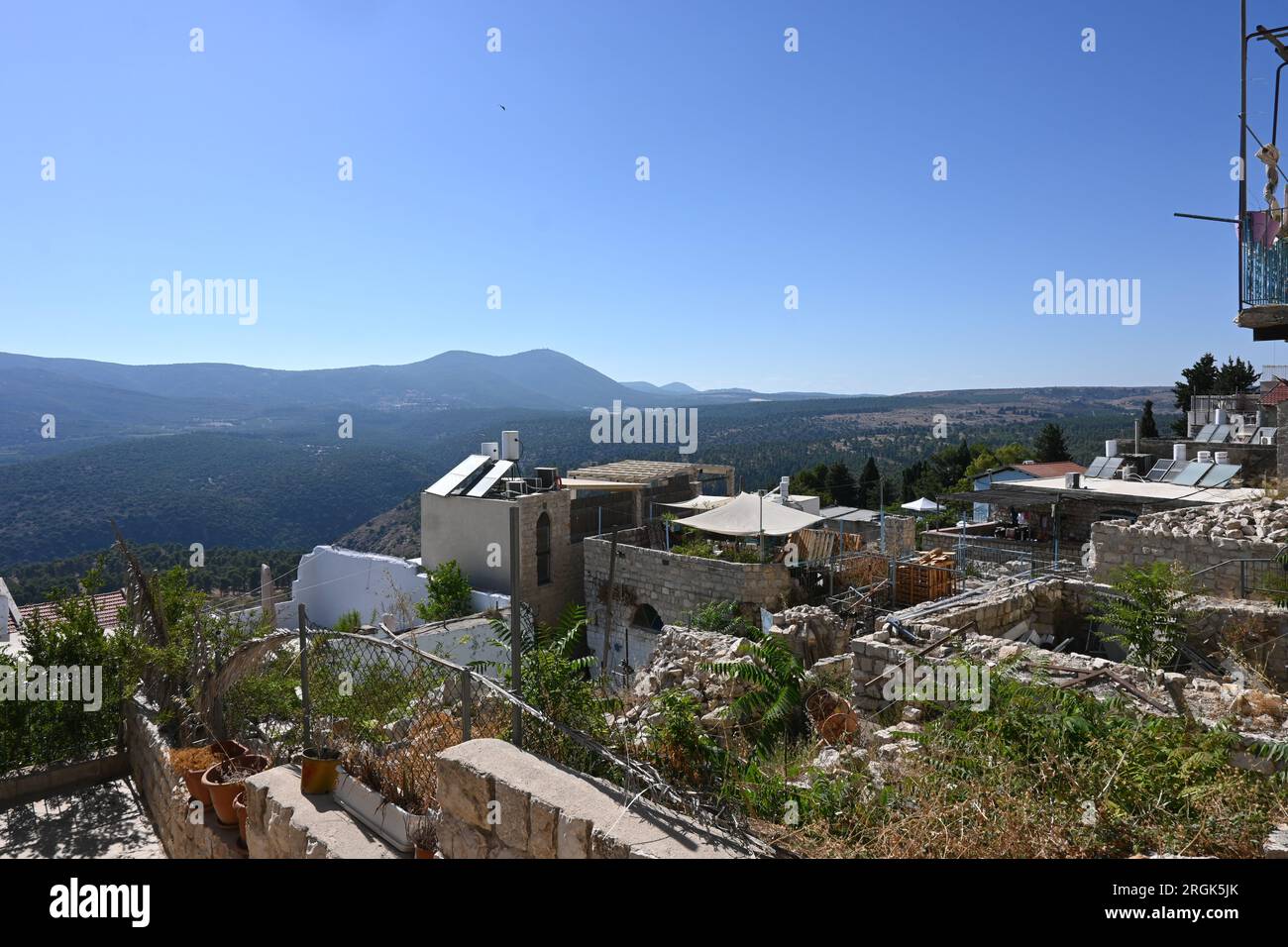 Safed with Mountain Backdrop Stock Photo - Alamy