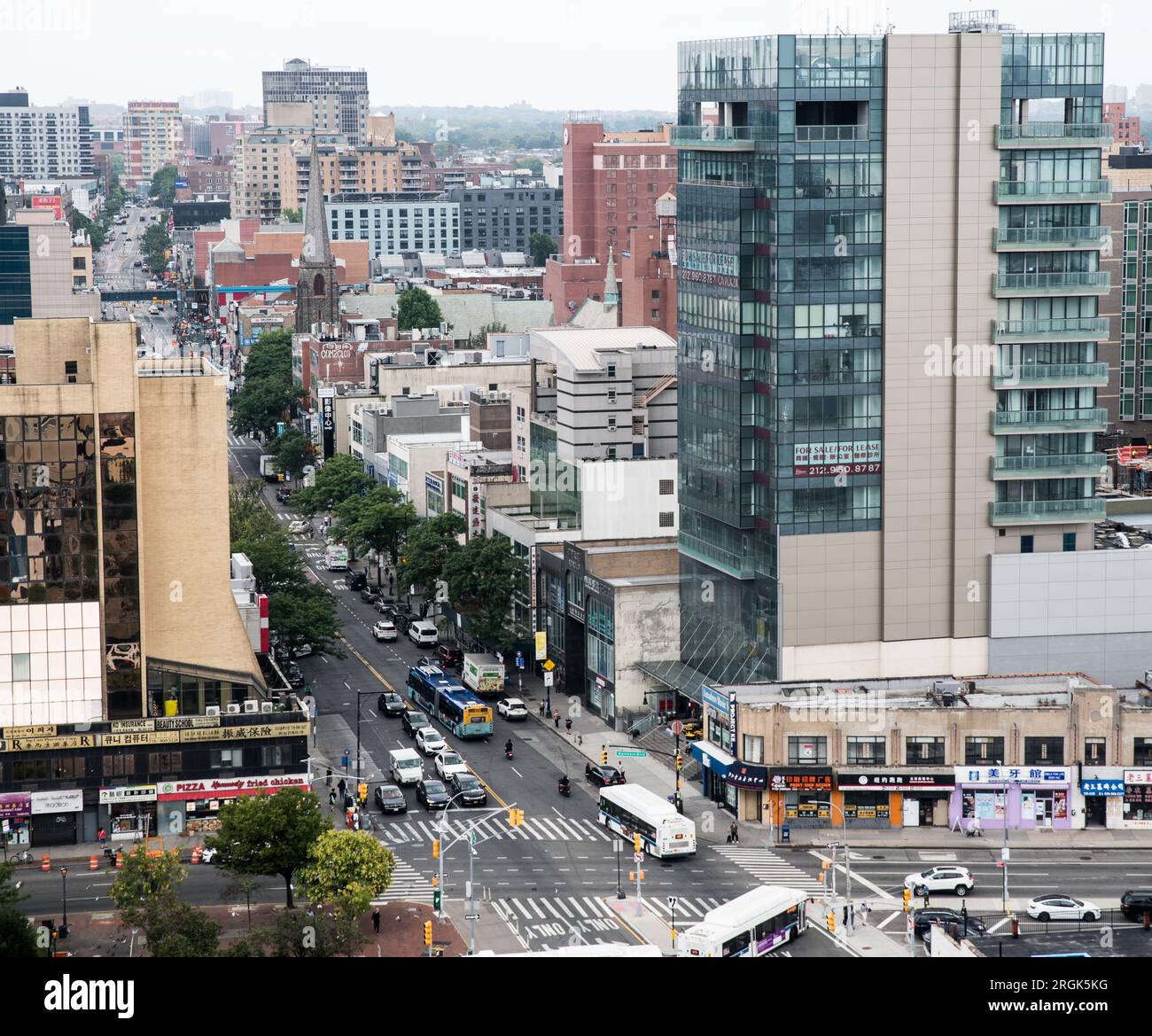 Gentrification of New York City-Flushing, Queens, Brooklyn Stock Photo ...