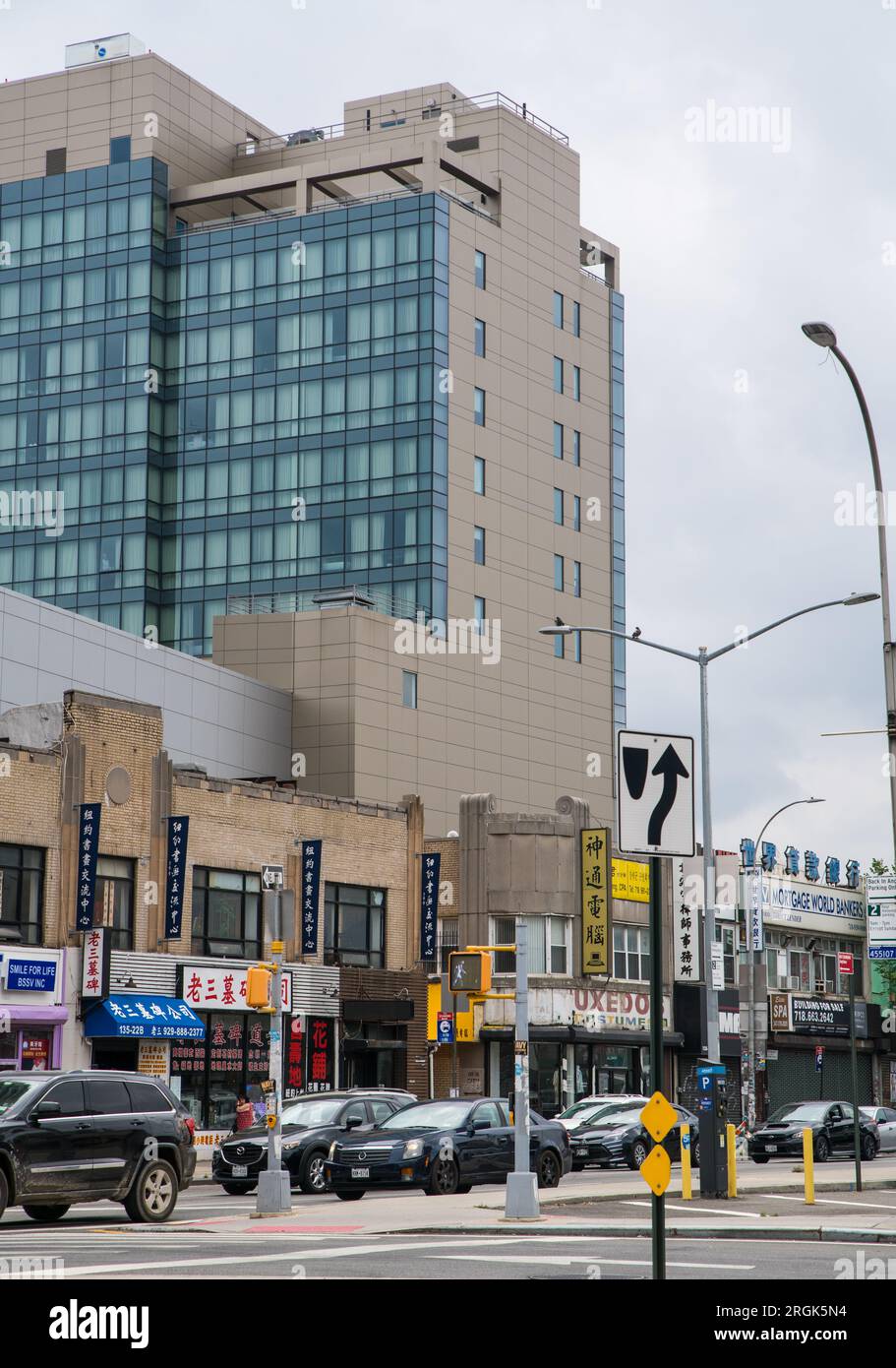 Gentrification of New York City-Flushing, Queens, Brooklyn Stock Photo ...