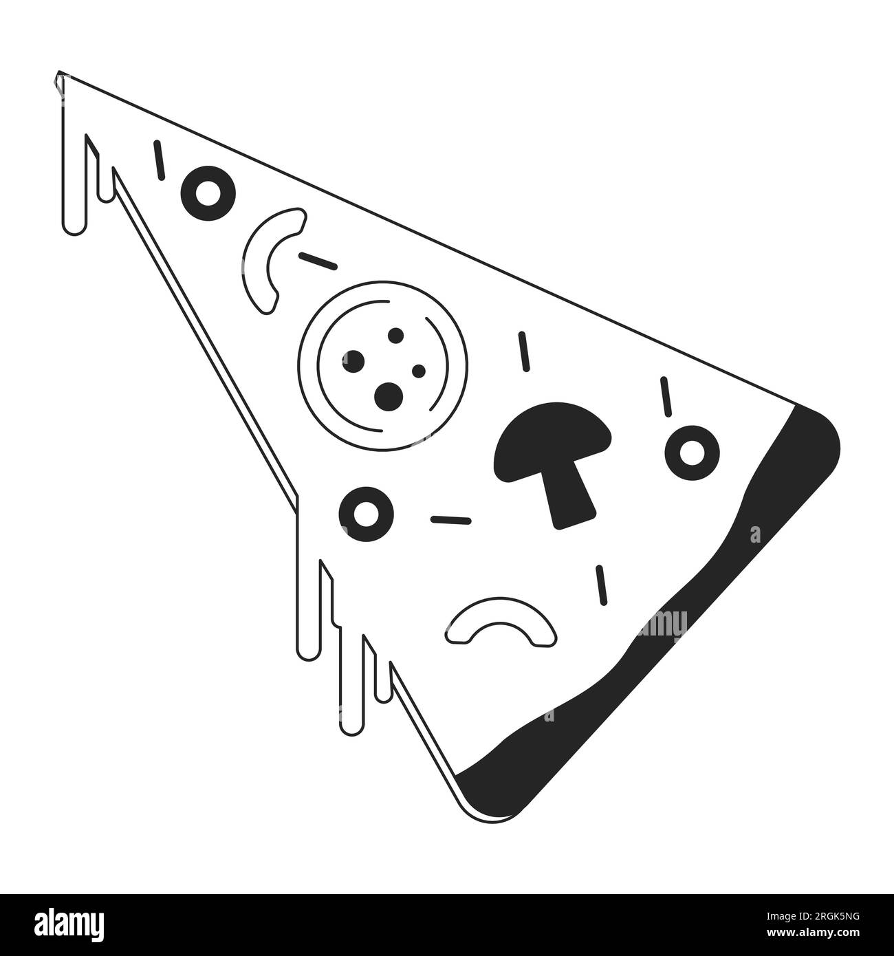Italian Pizza Slice Flat Monochrome Isolated Vector Object Stock Vector Image And Art Alamy