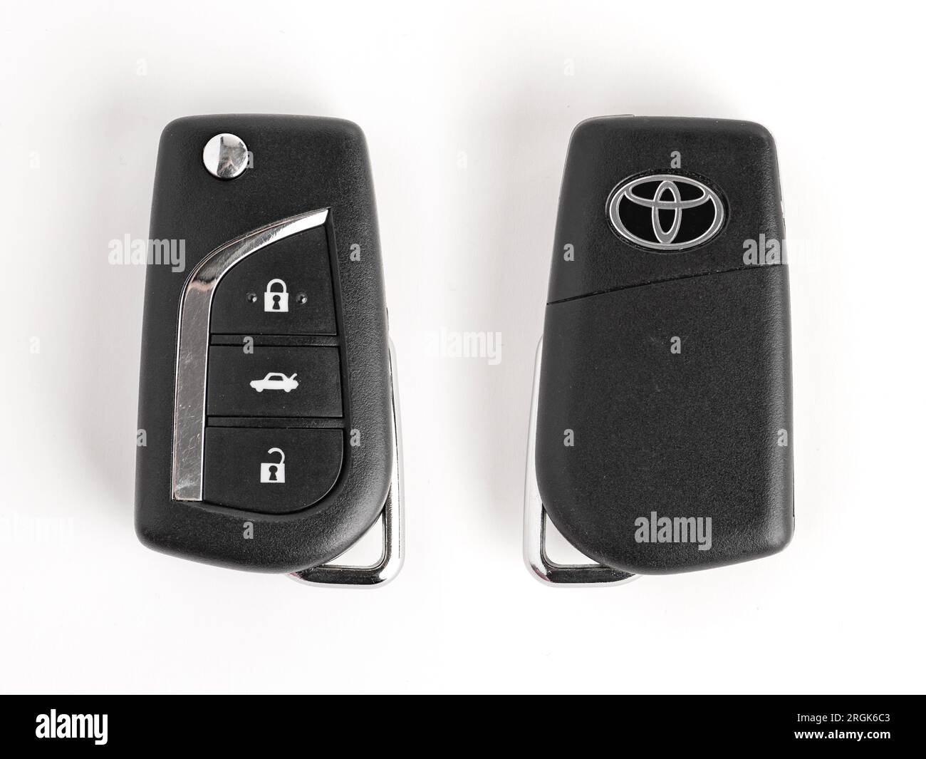 Istanbul, Turkey - March 18, 2023: Toyota car key on white background ...