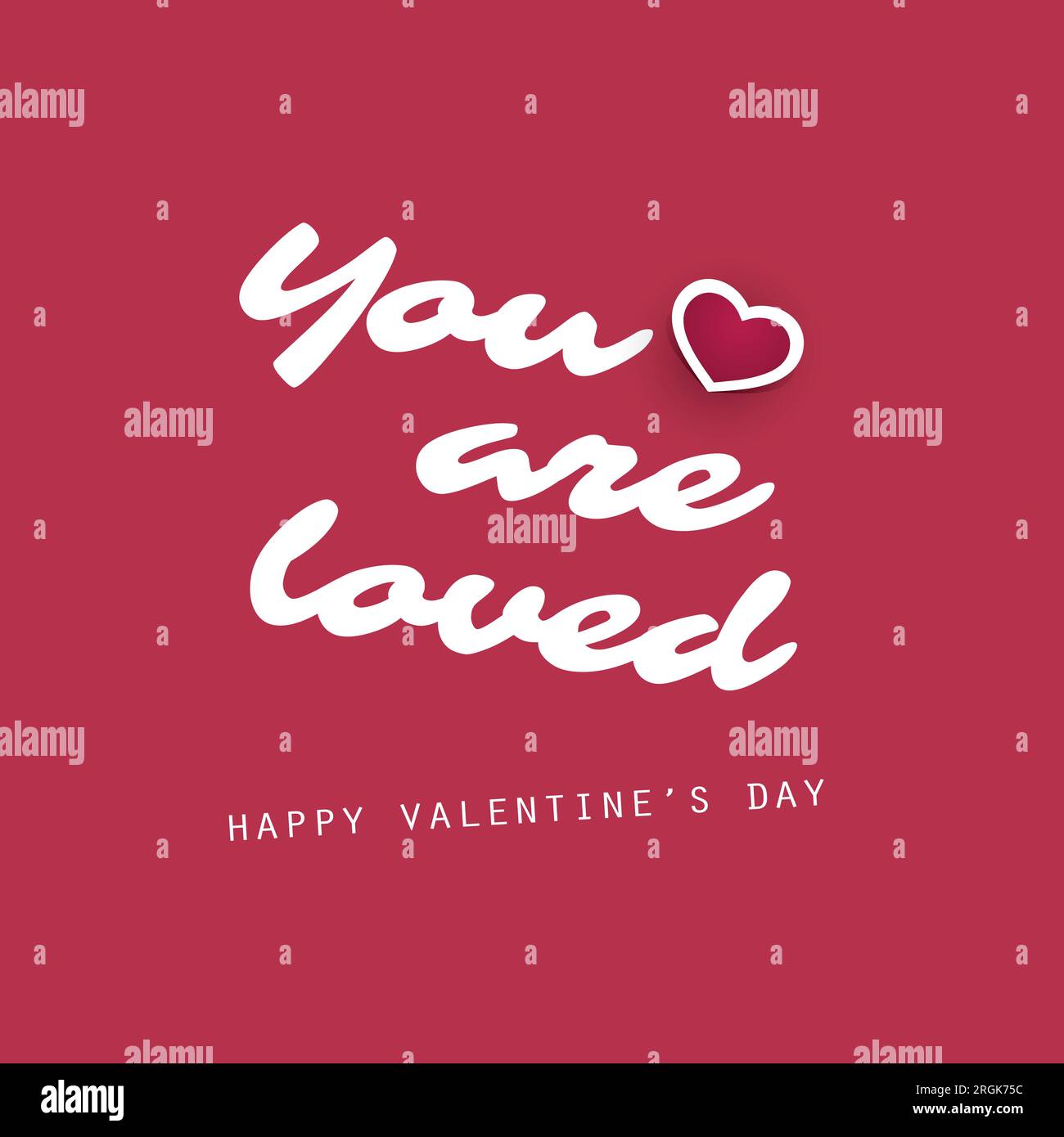You Are Loved - Valentines Day Card - Design Illustration Stock Vector ...