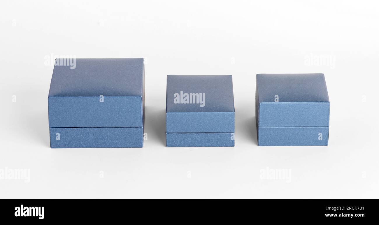Jewelry Boxes on white background. Various sizes jewelry boxes closed ...