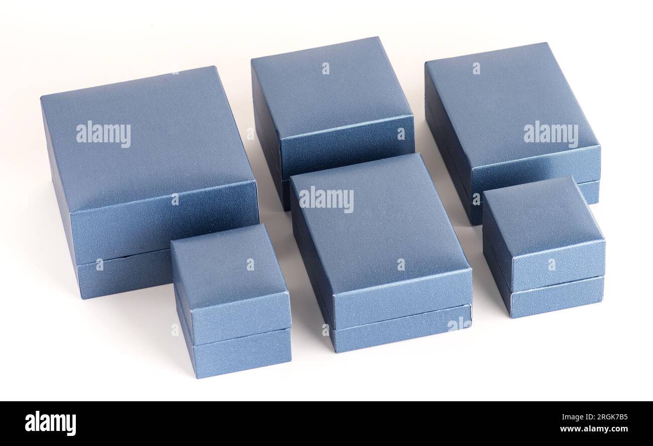 Jewelry Boxes on white background. Various sizes jewelry boxes closed ...