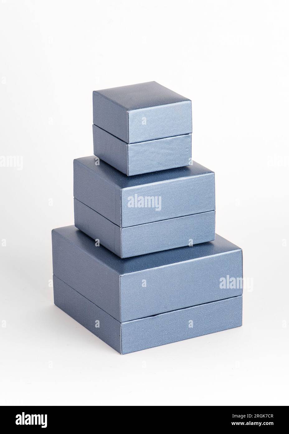 Jewelry Boxes on white background. Various sizes jewelry boxes opened ...