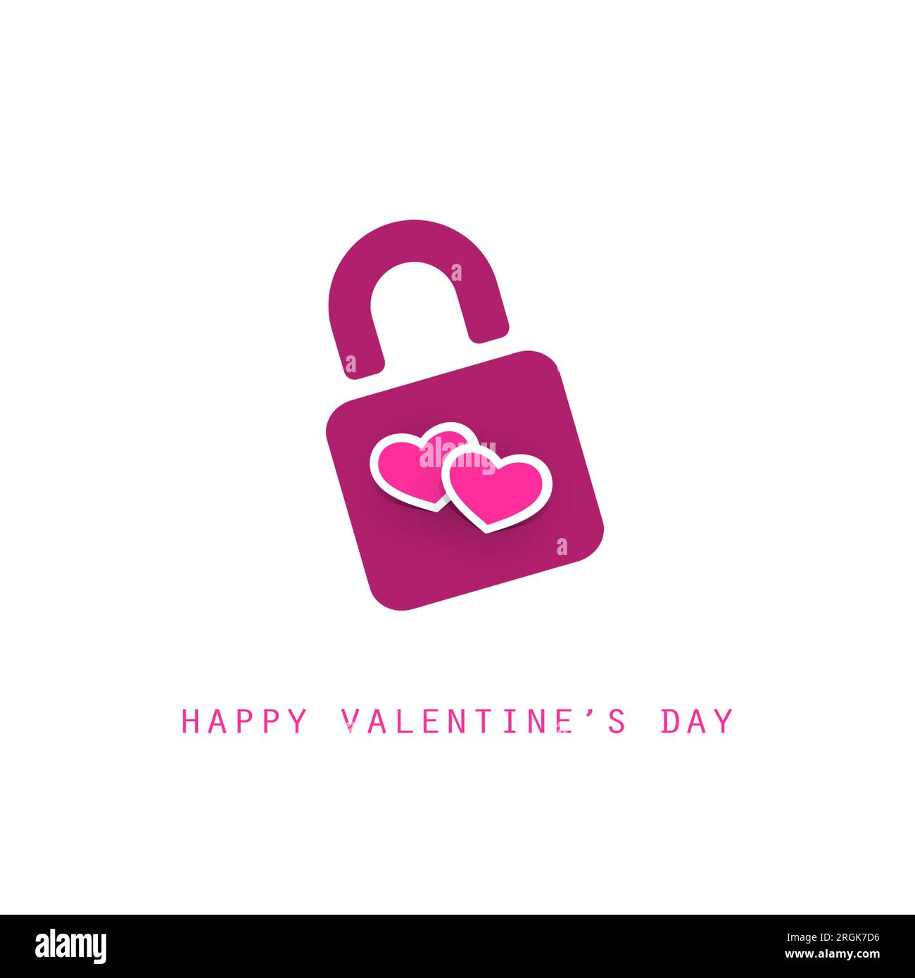 Valentine's Day or Wedding Card Design with Pad Lock Stock Vector Image ...
