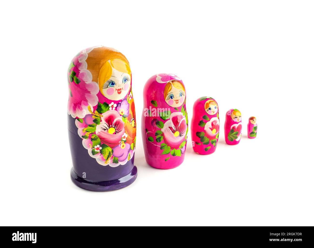 Russian Matryoshka Dolls in different sizes. Traditional Matryoshka set ...