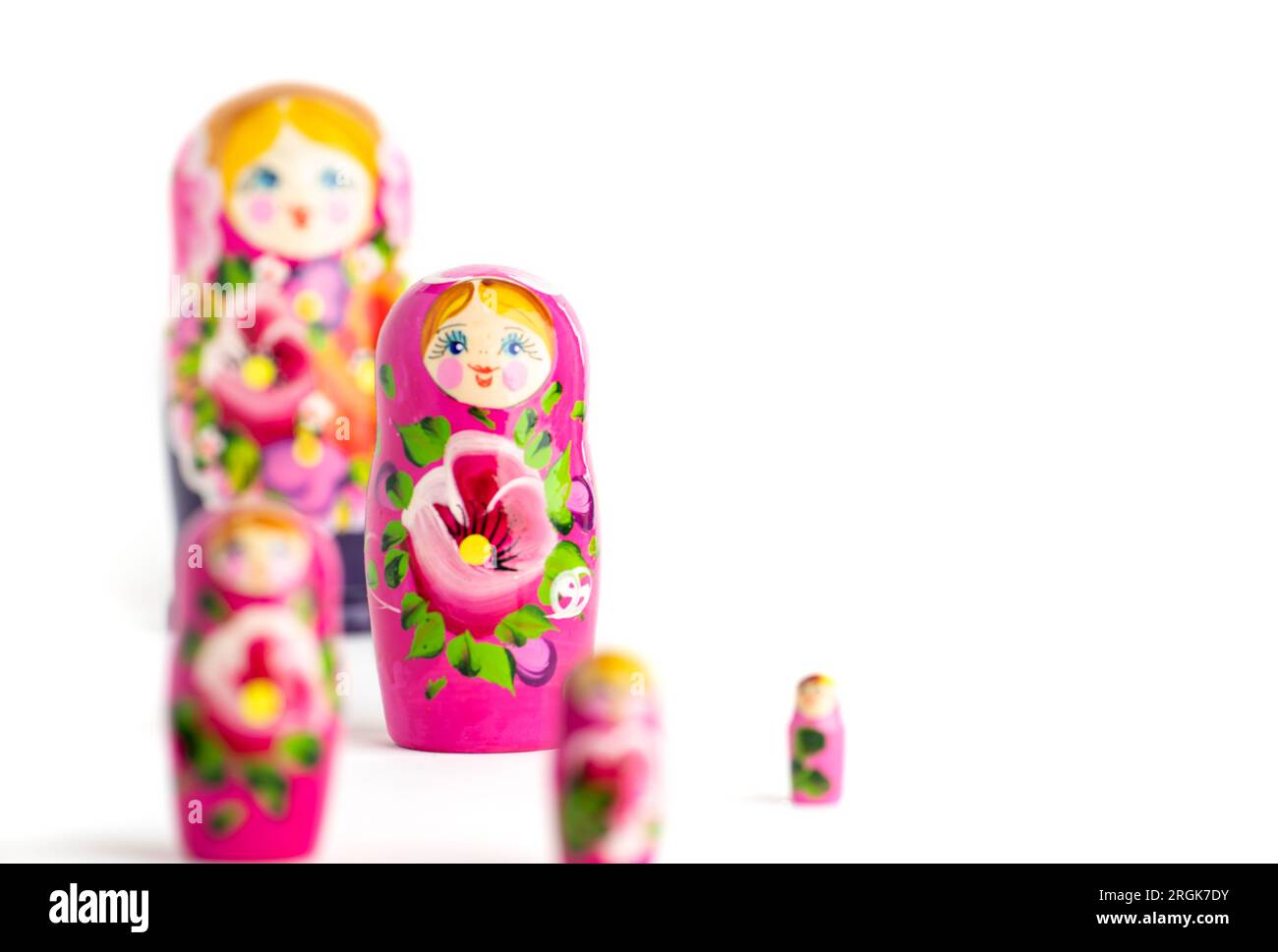 Russian Matryoshka Dolls in different sizes. Traditional Matryoshka set ...