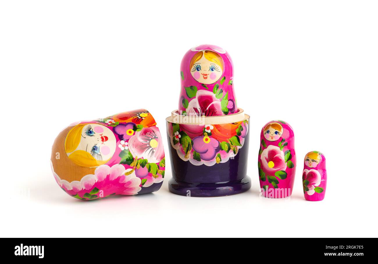 Russian Matryoshka Dolls in different sizes. Traditional Matryoshka set ...