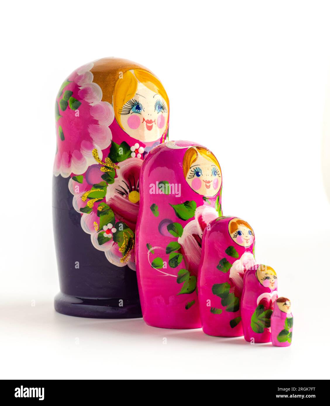 Russian Matryoshka Dolls in different sizes. Traditional Matryoshka set ...