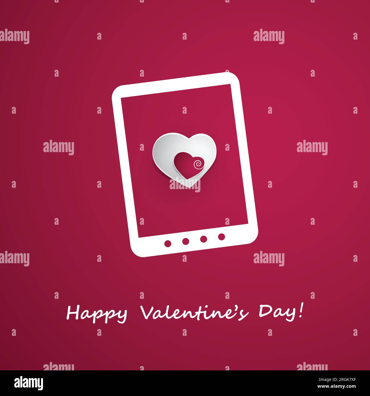 Tablet with pink heart Stock Vector Images - Alamy