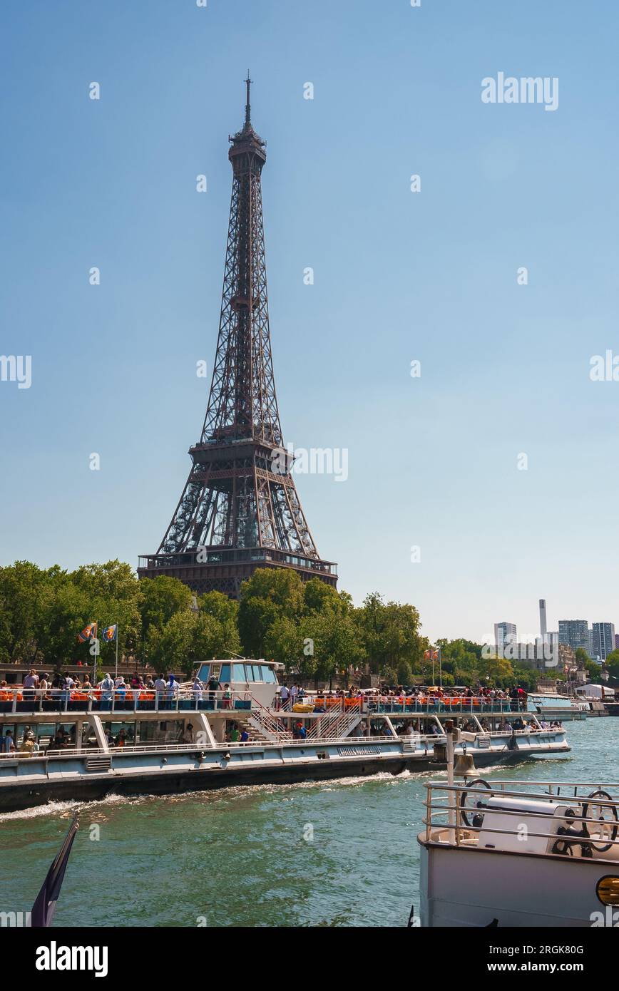 Eiffel Tower View from Seine River Boat Stock Photo - Alamy