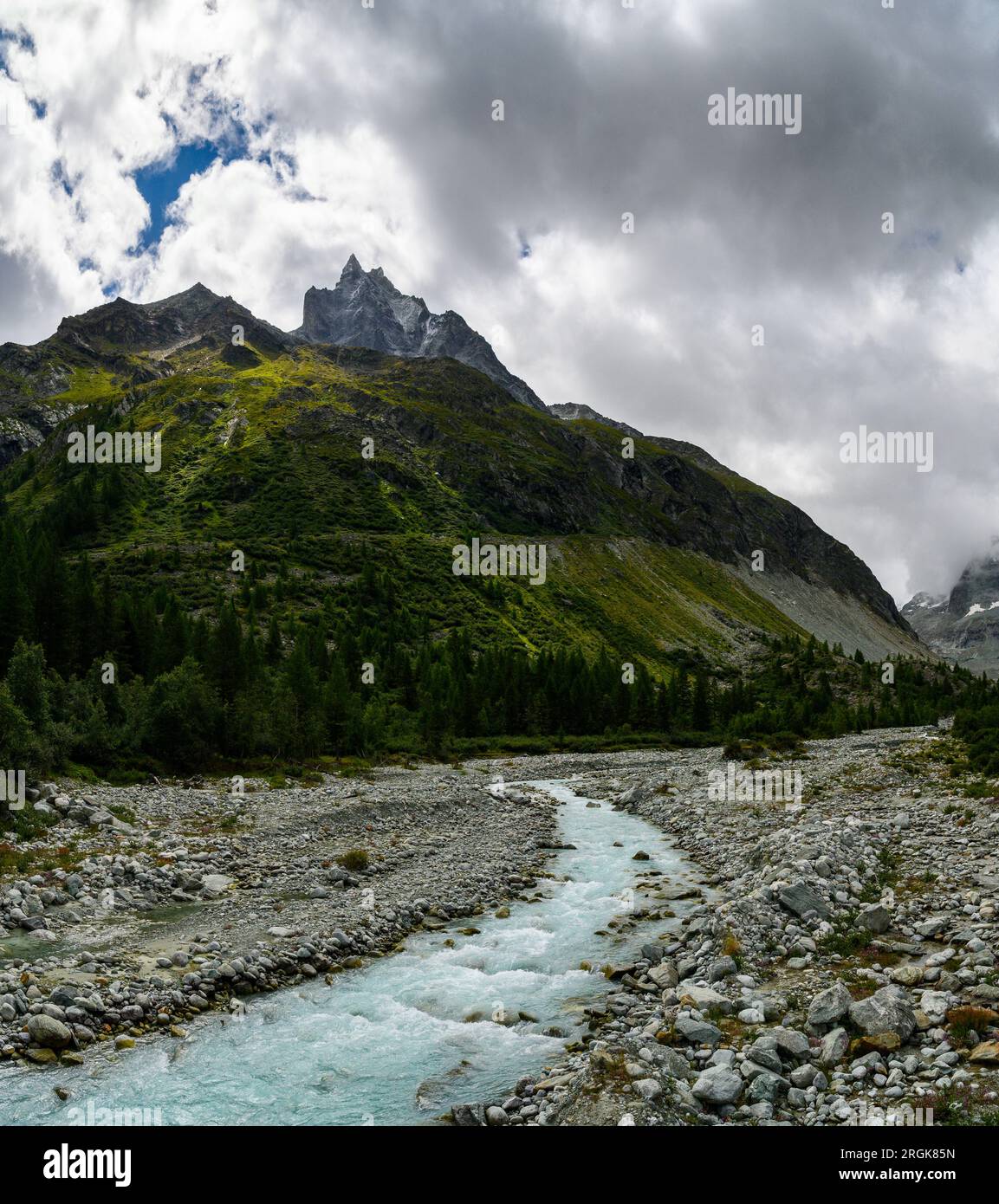 river bed of Navisence in Val d'Anniviers, Valais Stock Photo - Alamy