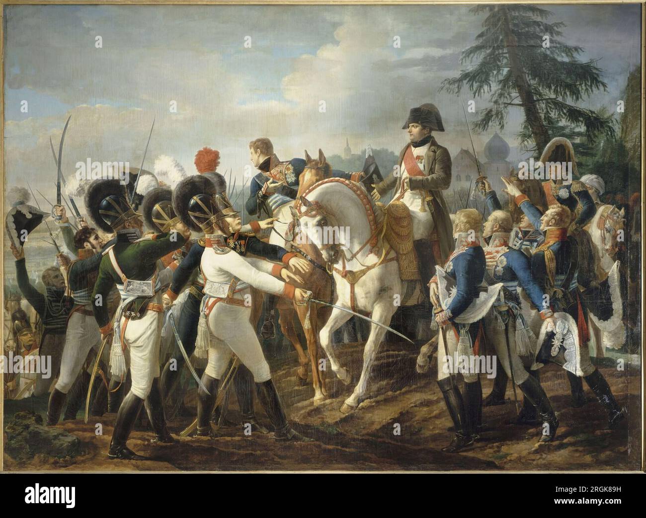 Napoléon harangue les troupes bavaroises et wurtembourgeoises à ...