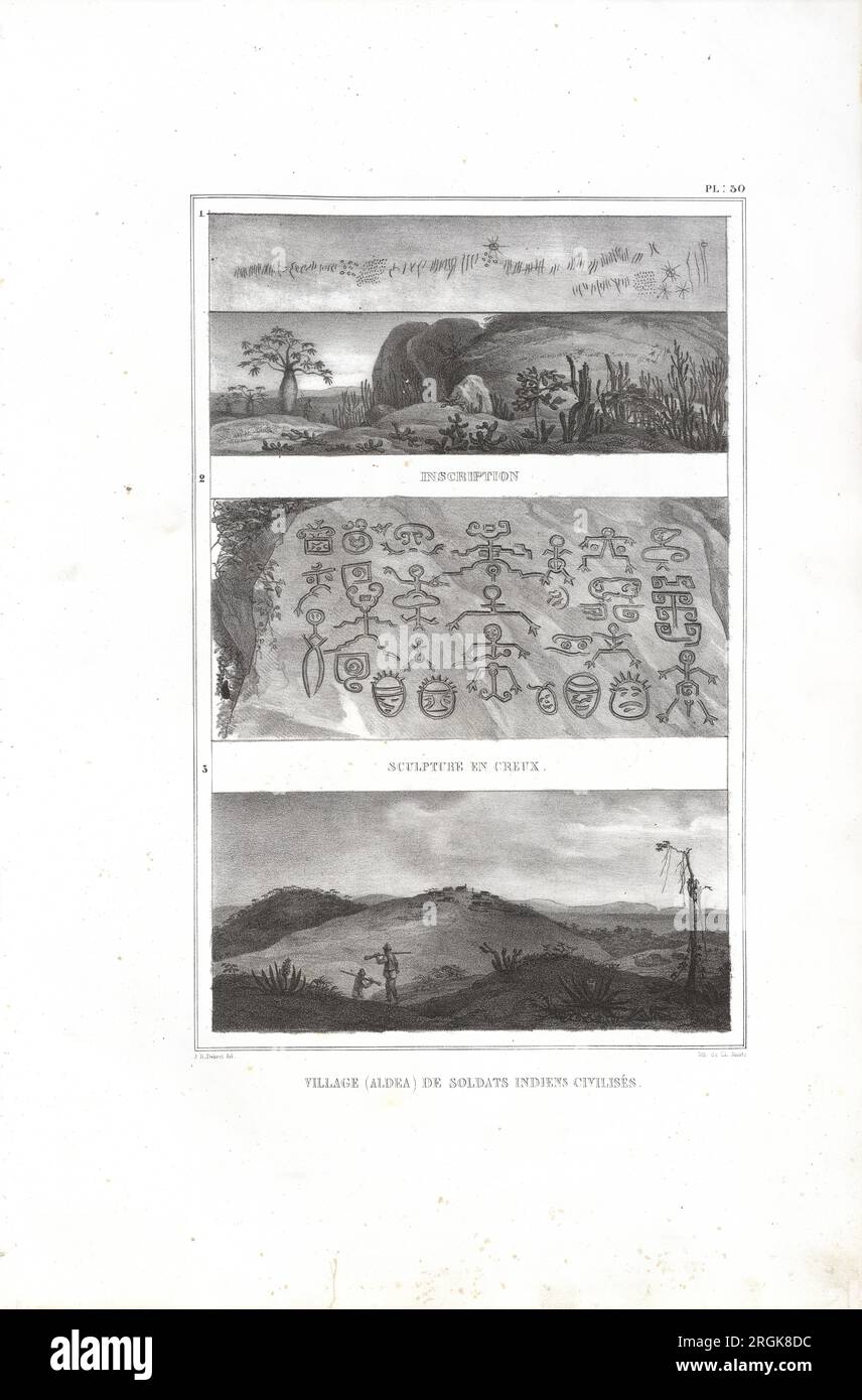 Village (aldea) de soldats indiens civilisés 1834 by Charles Etienne ...