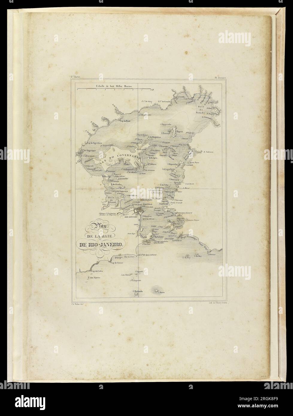 Plan de la Baie de Rio-Janeiro 1834 by Thierry Frères Stock Photo - Alamy