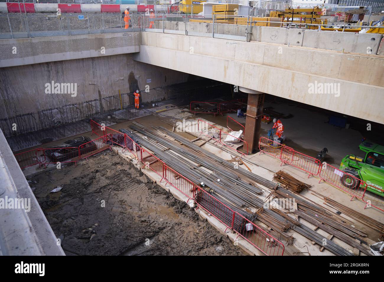 A general view during a tour of the HS2 site at Old Oak Common station ...
