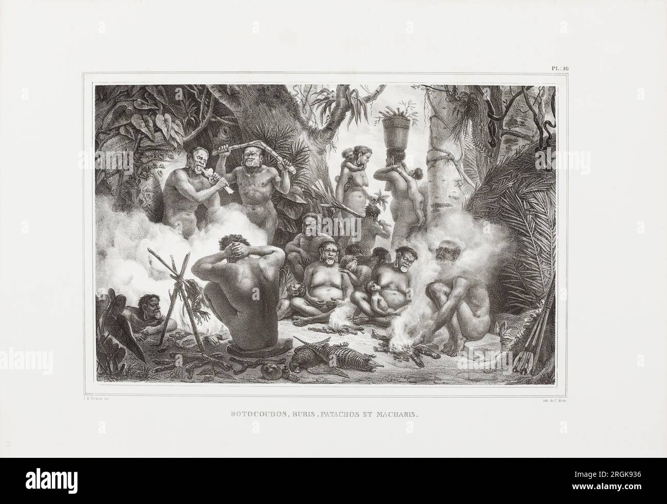 Botocudos, Buris, Patachos et Macharis 1834 by Jean-Baptiste Debret ...