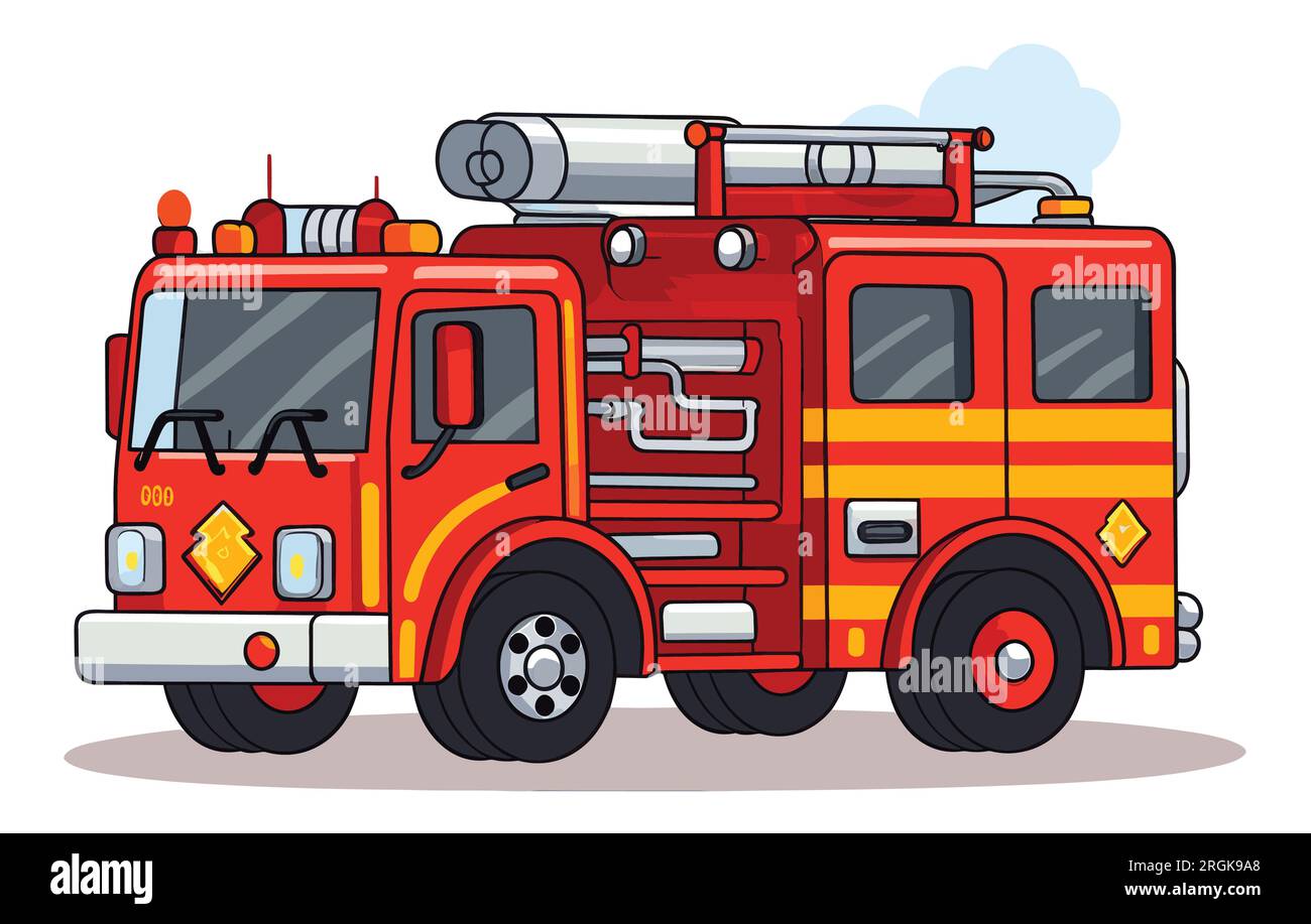 Fire truck drawing Stock Vector Images - Alamy