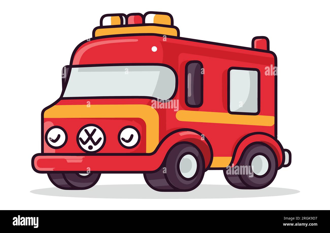 Fire truck drawing Stock Vector Images - Alamy