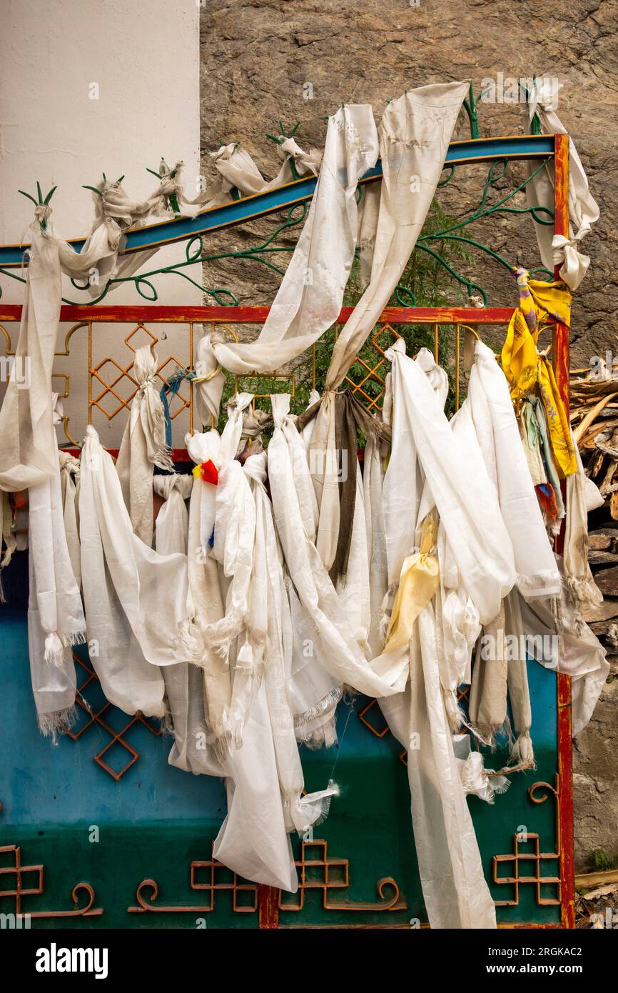 India, Ladakh, Zanskar, Bardan Dogpa/Kargyud sect Monastery, kata on ...
