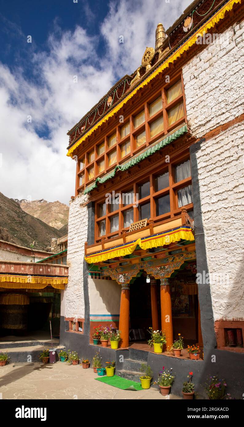 India, Ladakh, Zanskar, Bardan Dogpa/Kargyud sect Monastery, Dukhang ...