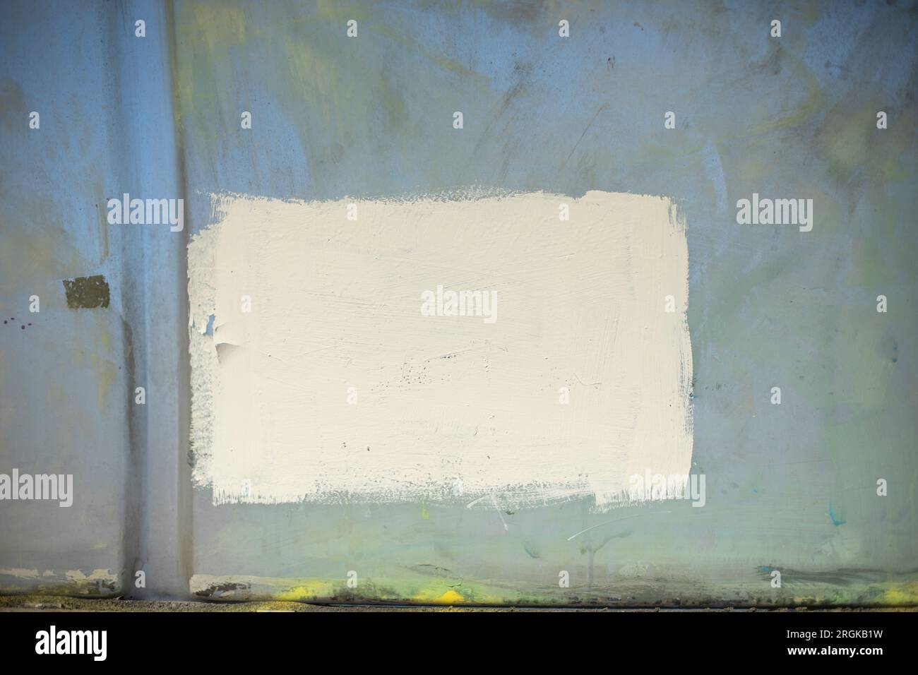 Painted inscription on wall. Vandalism in city. Paint stain. Texture of ...