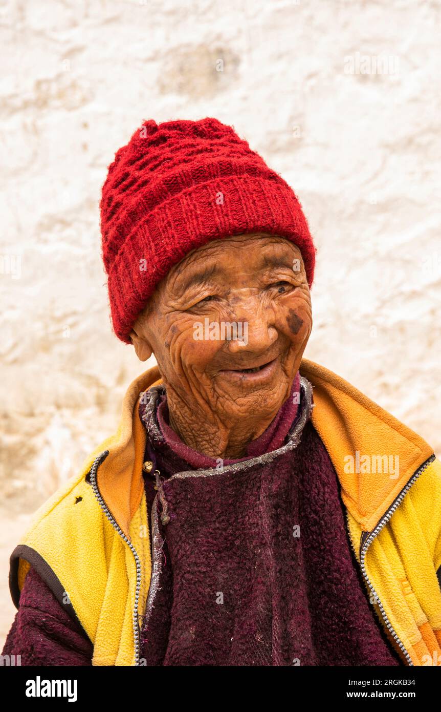 India, Ladakh, Zanskar, Zangla, nunnery, old nun Stock Photo - Alamy