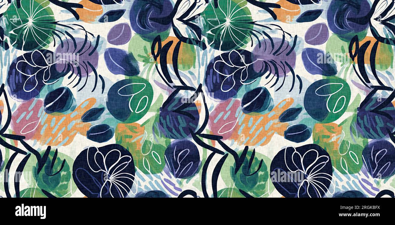 Modern fun pattern clash fabric border print for summer beach textile ...