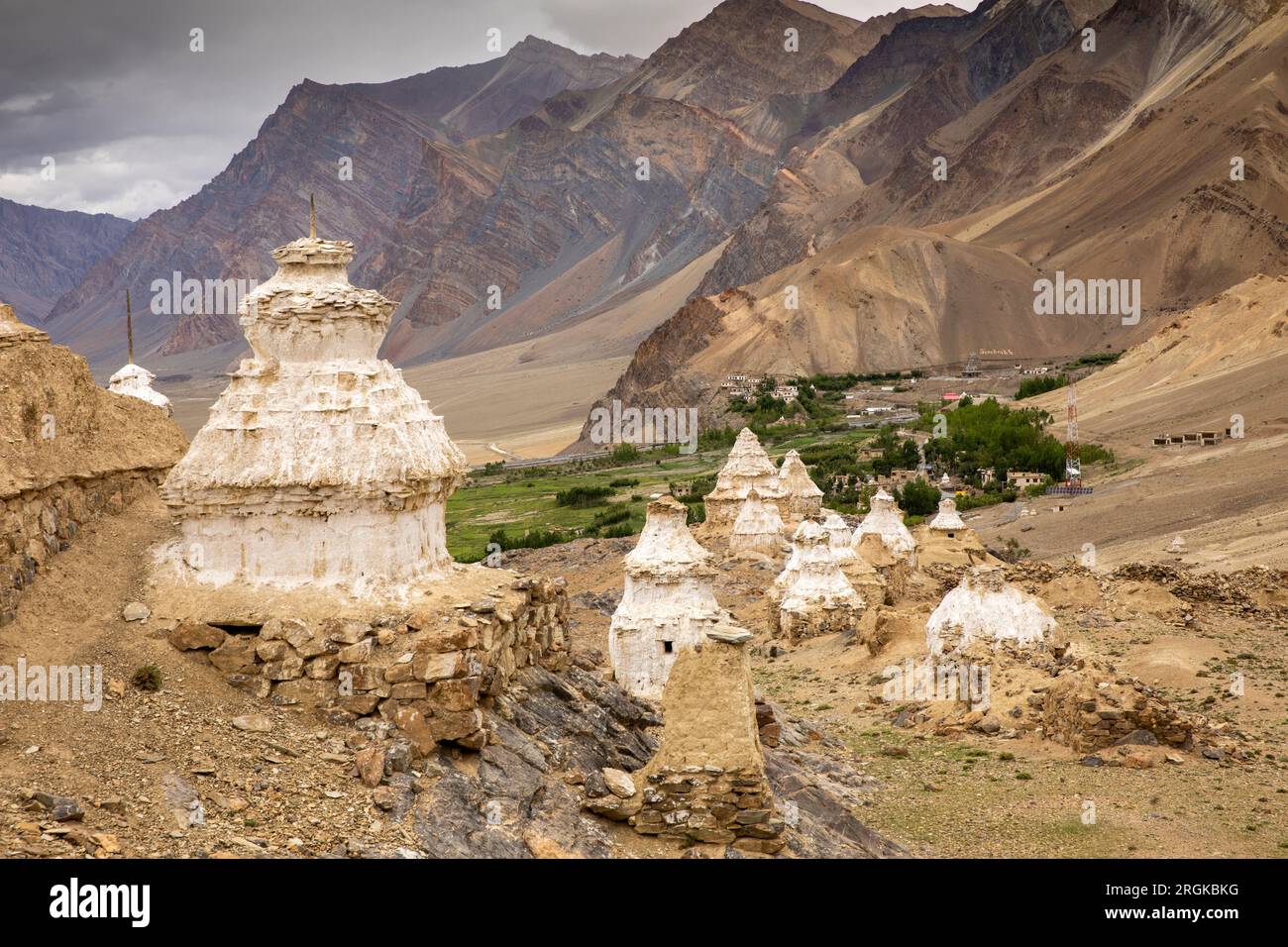 India, Ladakh, Zanskar, Zangla, Old Palace, chortens Stock Photo - Alamy