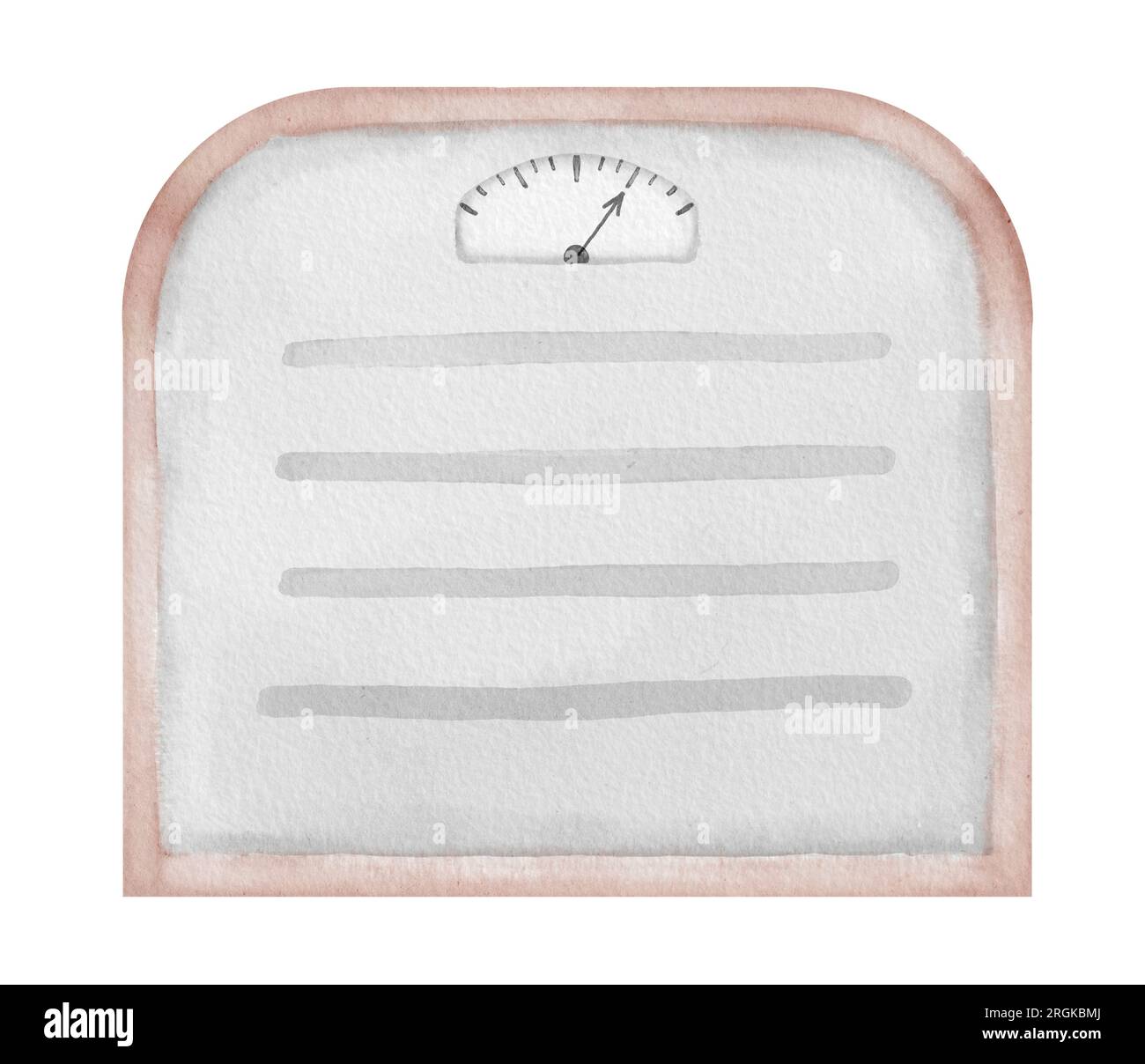 Scales for weighing. Hand drawn watercolor illustration of fitness ...