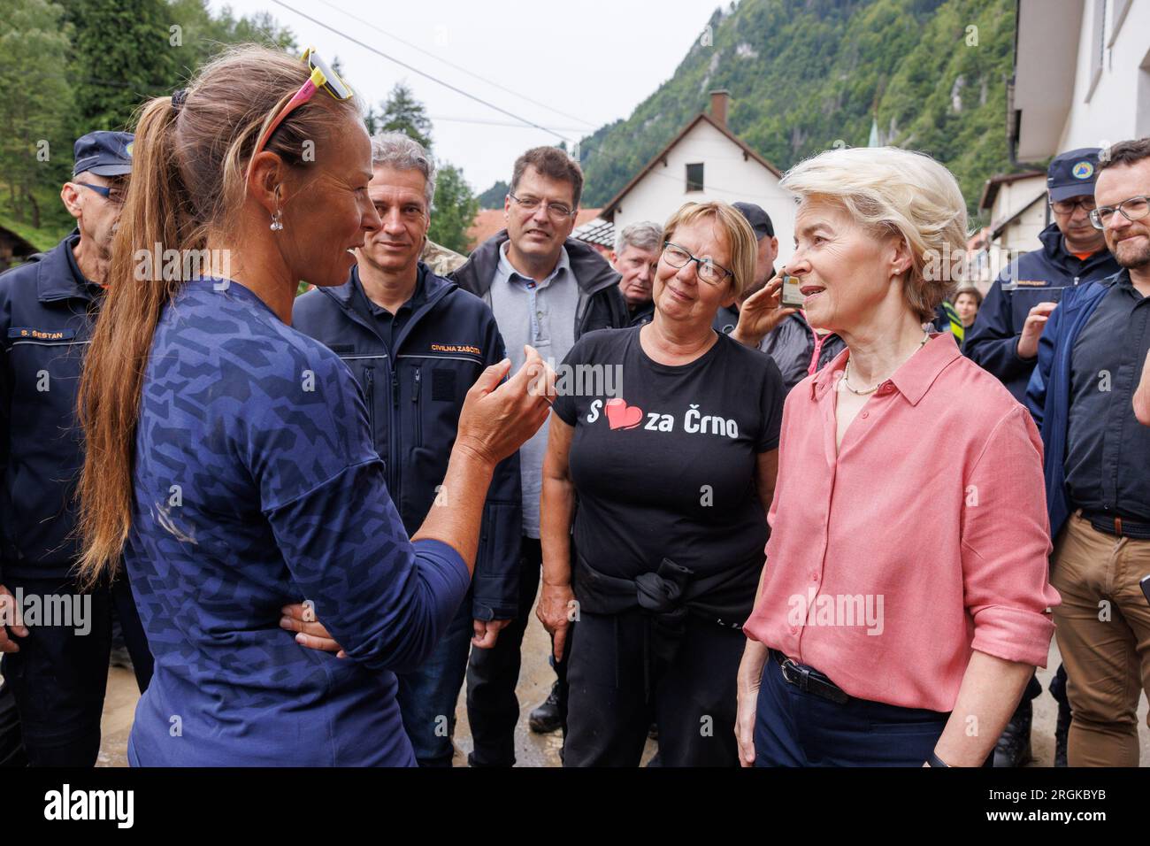 Crna Na Koroskem, Slovenia. 09th Aug, 2023. President of the European Commission Ursula von der ...