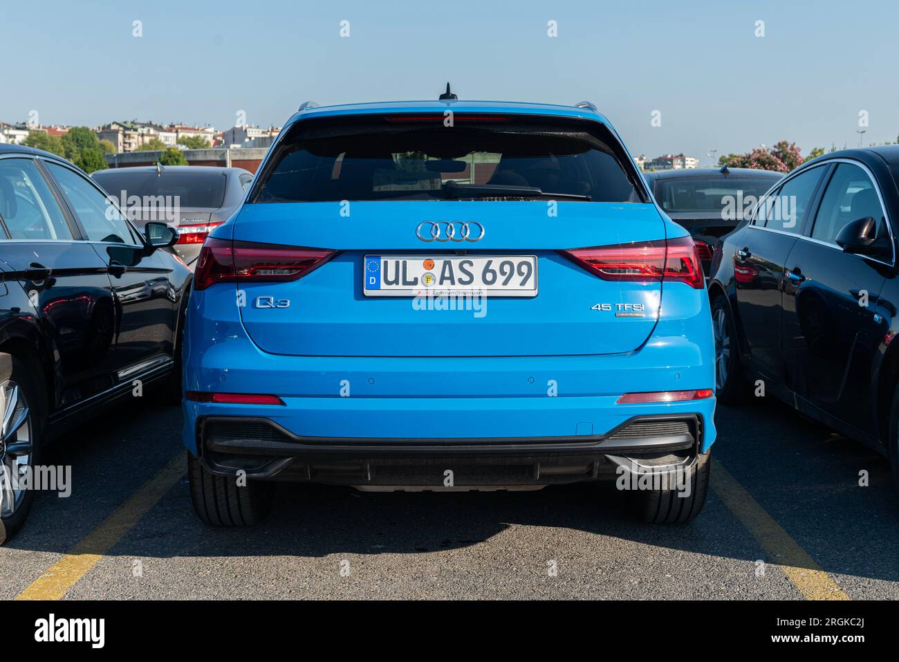 ISTANBUL TURKEY - AUGUST 3, 2023: Audi Q3 is a range of executive cars ...