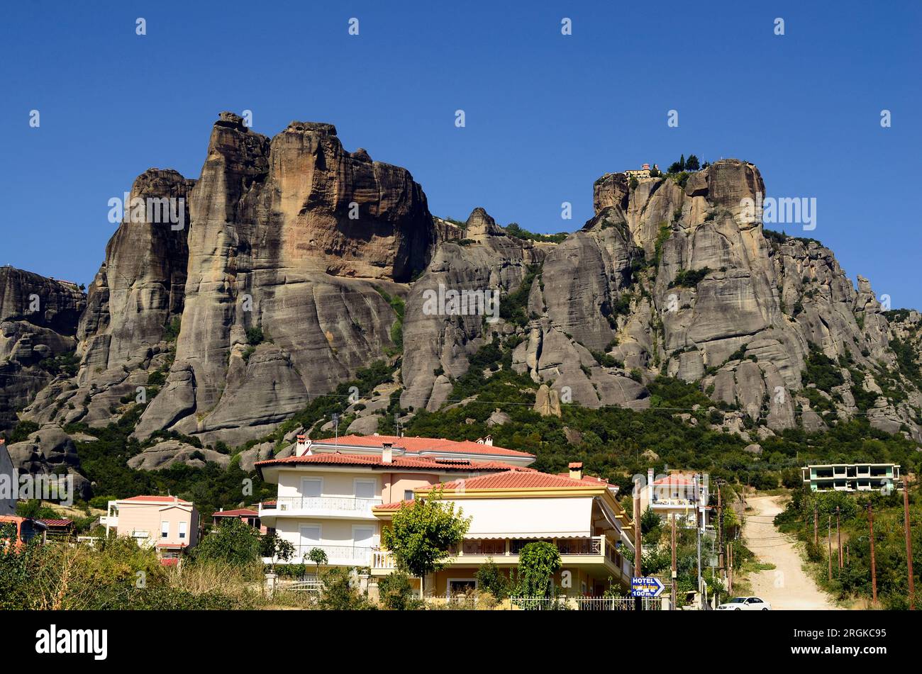 Greece, Meteora rocks with Monastery of St. Stephan's in the UNESCO ...