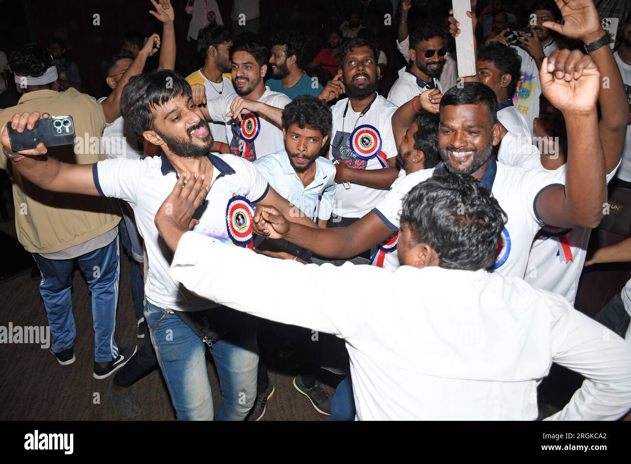 Mumbai, India. 10th Aug, 2023. Fans of Indian film actor Rajinikanth ...