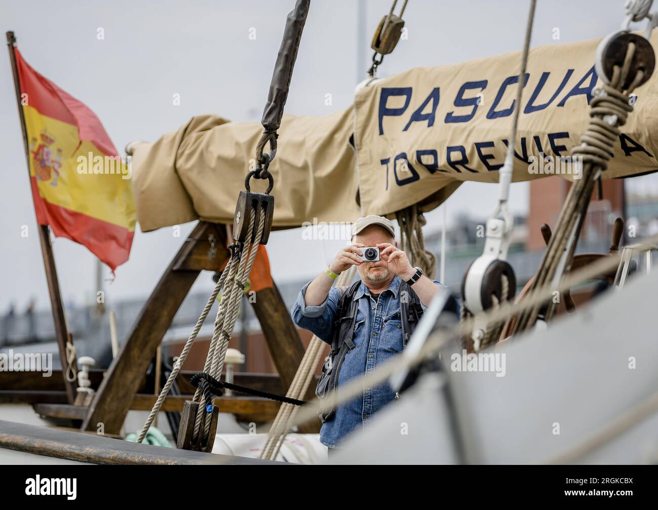 AMSTERDAM - Visitors to the Maritime Museum on a Spanish modern sailing ...