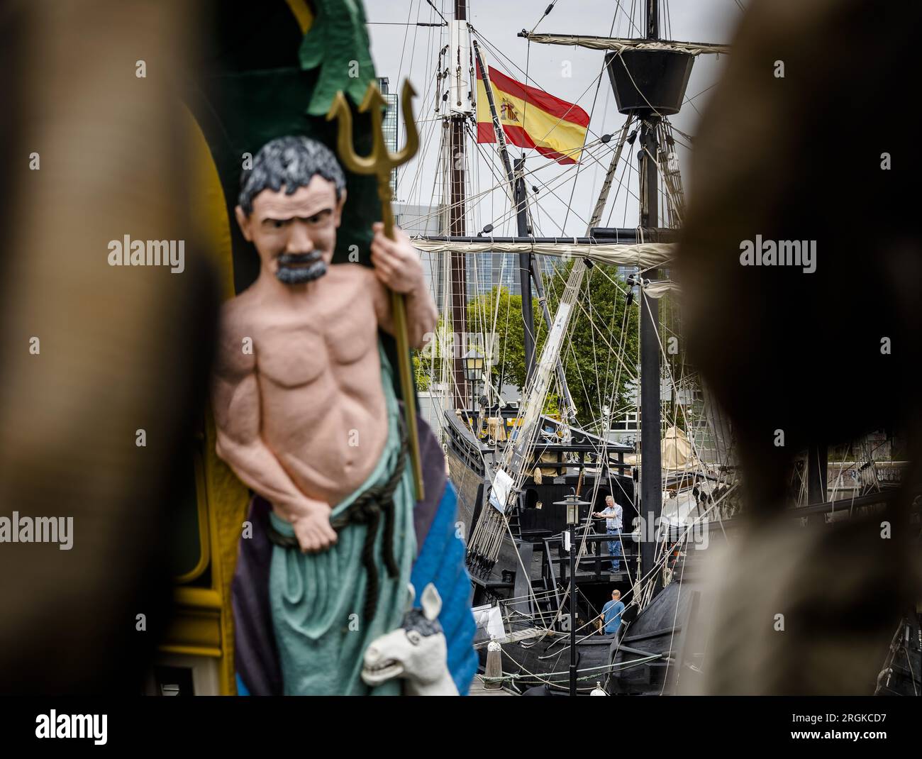 AMSTERDAM - Visitors of the Maritime Museum on the replica of a Spanish ...