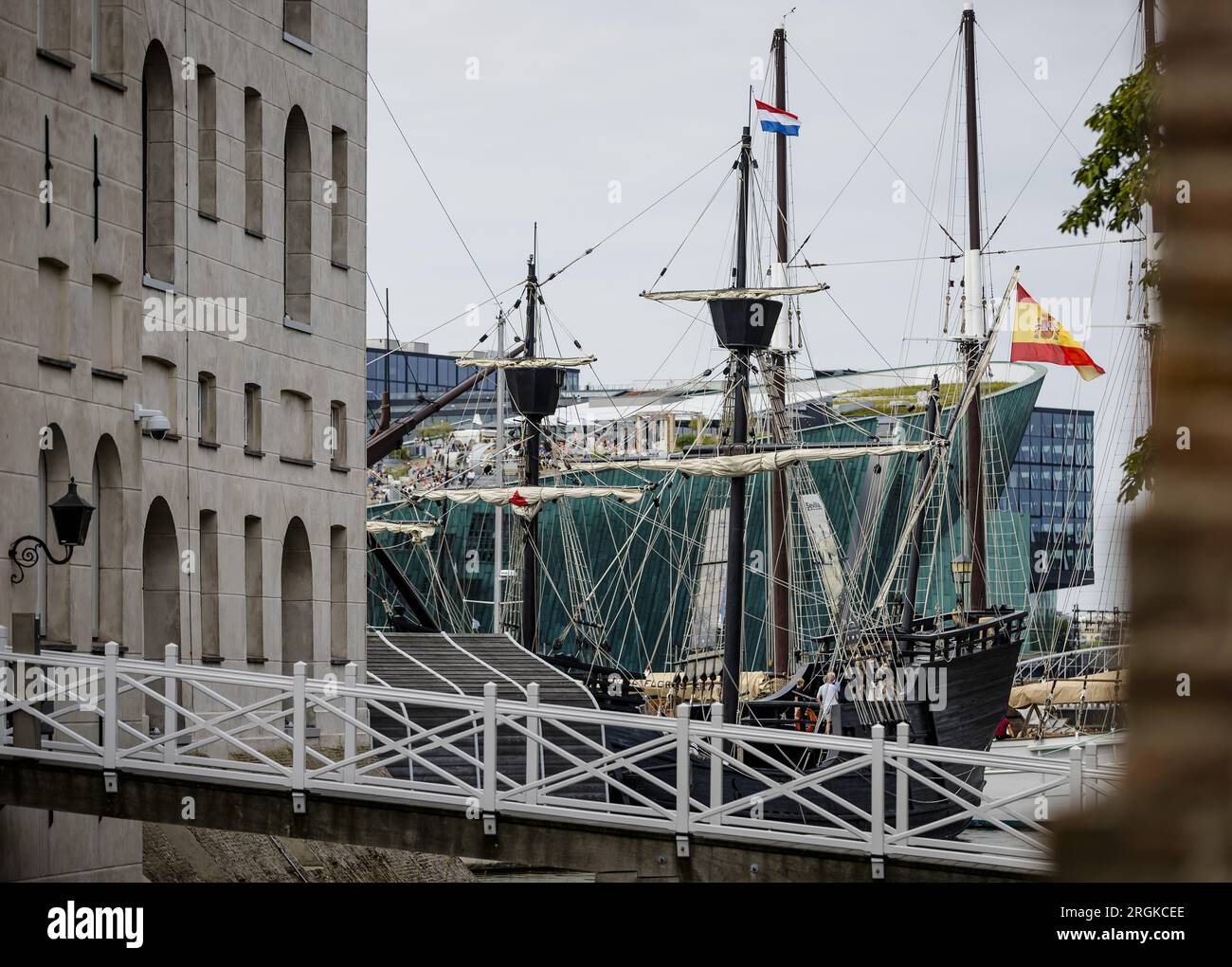 AMSTERDAM - Visitors of the Maritime Museum on the replica of a Spanish ...