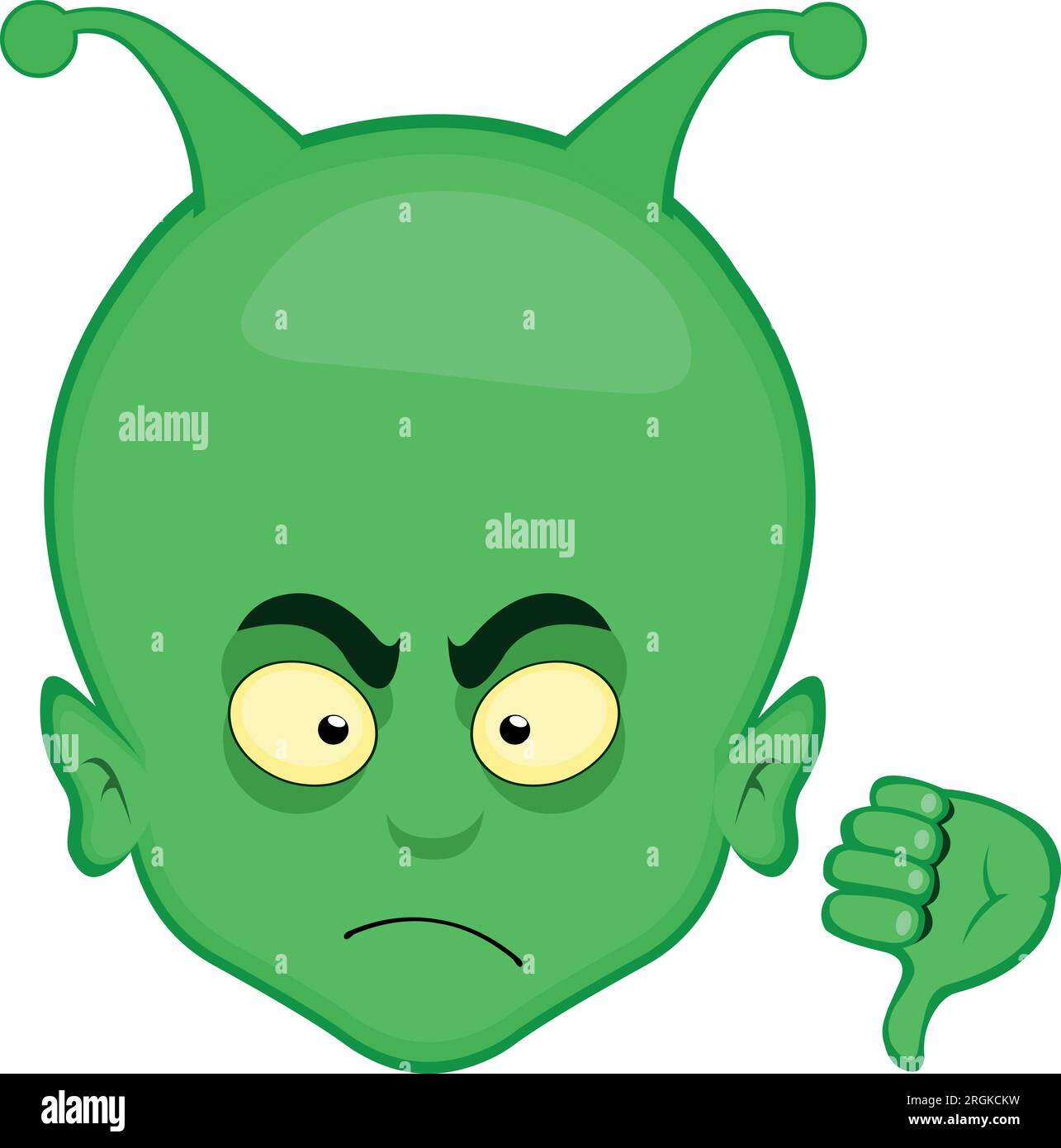 vector illustration face alien or extraterrestrial cartoon with an ...